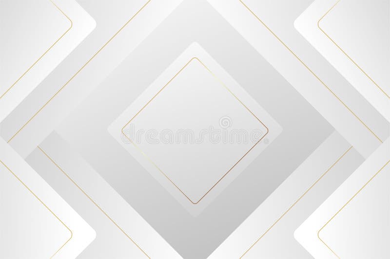Luxury White Grey Rounded Diamond Shape Background with Gold Line. Stock Vector - Illustration ...
