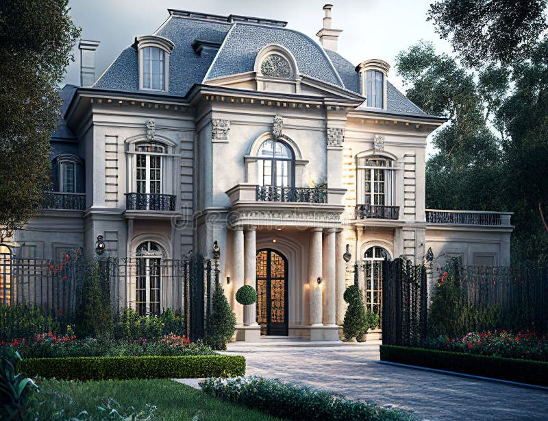 Luxury White House and Trees Real Estate Editorial Image - Image of ...