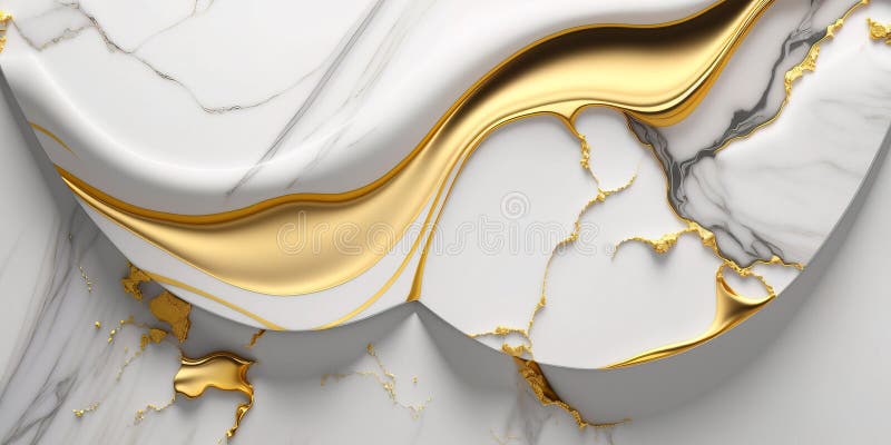Luxury White and Metallic Gold Marble Background. Generative AI Stock ...