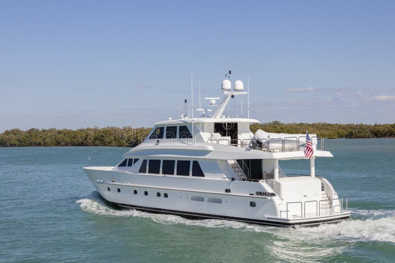 Two White Motor Boats on Trailers Stock Photo - Image of stand, motor ...