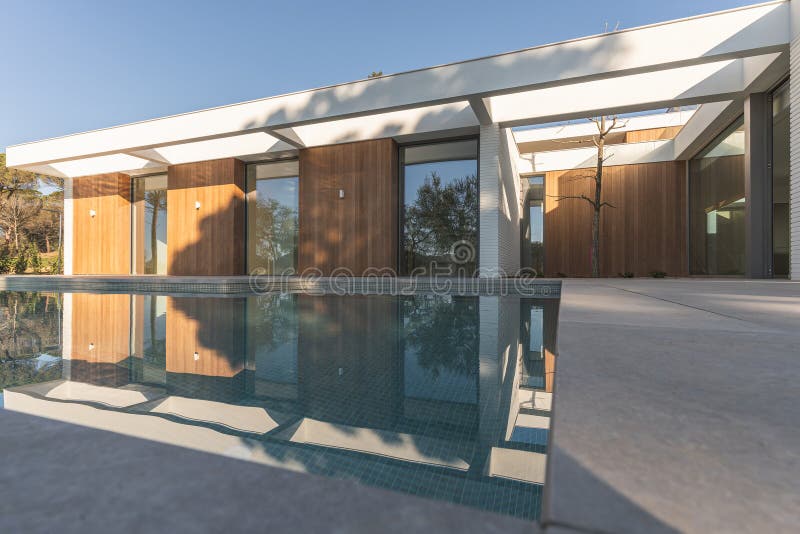 Luxury White and Wood House with Private Pool in a High-end ...