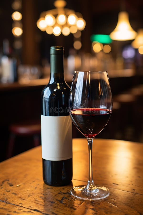 Luxury Wine Bottle on Table, Close Up Celebration Generated by AI Stock ...