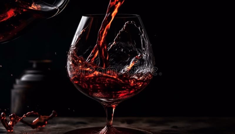 Luxury Wine Pouring, Splashing, Glass Reflecting Celebration Generated ... Luxury Wine Pouring, Splashing, Glass Reflecting Celebration Generated ...