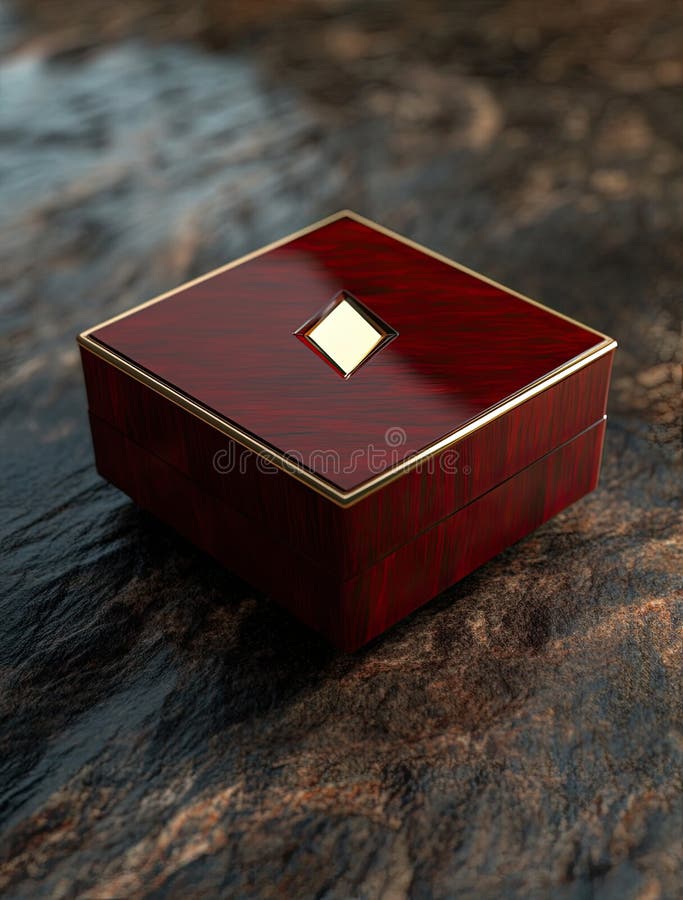 Luxury Wooden Box with Diamond Inlay Stock Photo - Image of dark ...