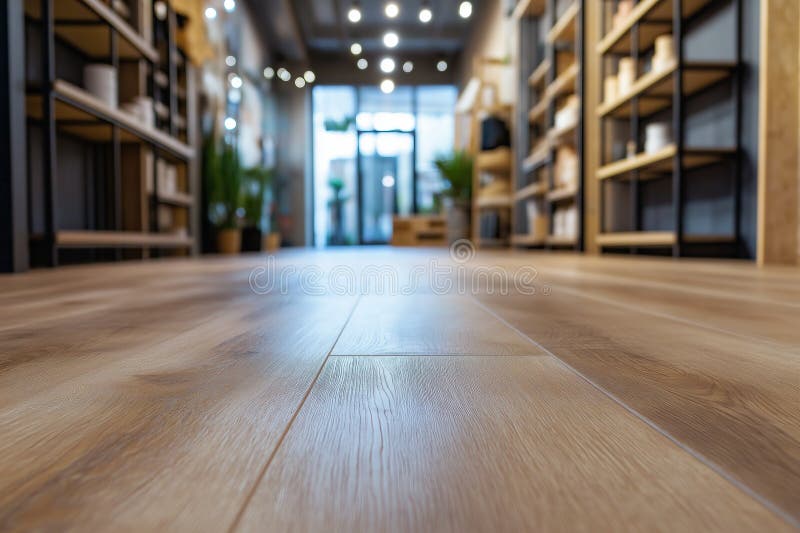 Luxury Wooden Floor in Modern Office Building Stock Illustration ...