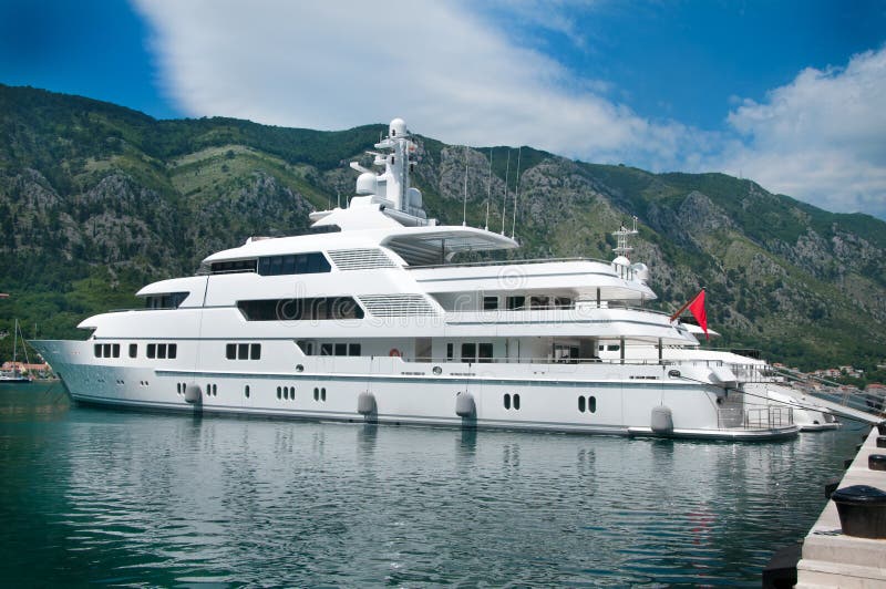 Gigantic Big and Large Luxury Mega or Super Motor Yacht on the O Stock ...