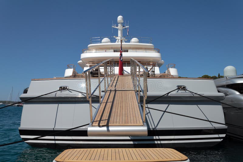 Yacht rear view stock photo. Image of yachts, path, sail - 12846320
