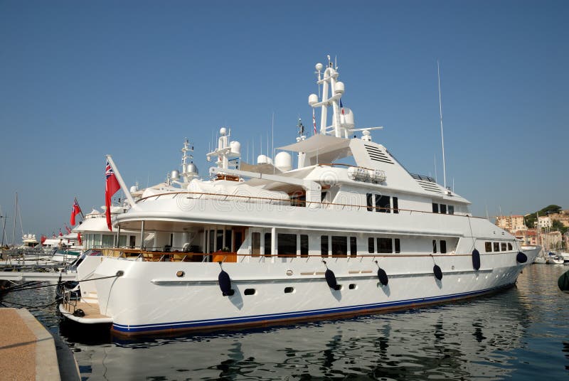 Luxury Yacht at the Coast of French Riviera Stock Image - Image of azur ...
