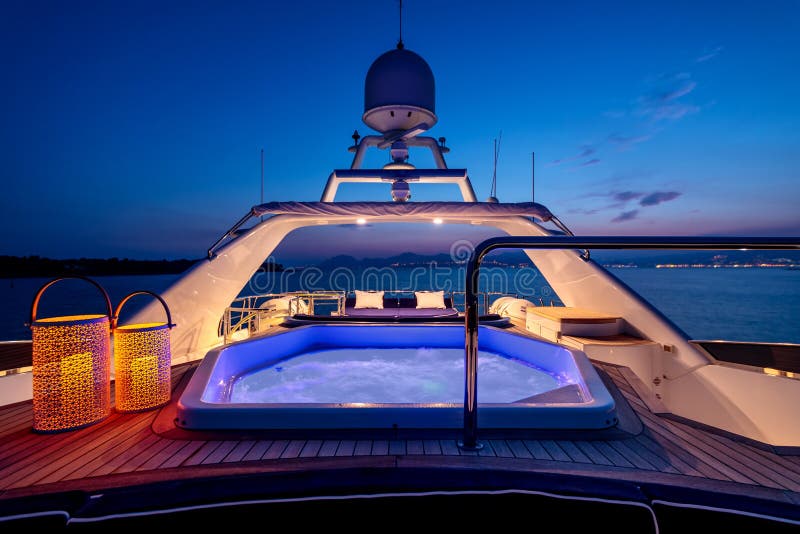 Luxury Yacht Night Jacuzzi Stock Photos - Free & Royalty-Free Stock ...