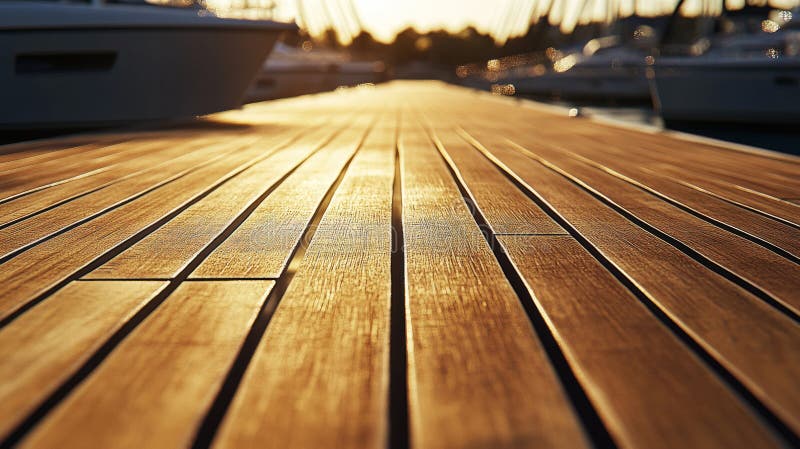 A Luxury Yacht S Teak Deck is Pictured. Decking is Made of Wood and ...