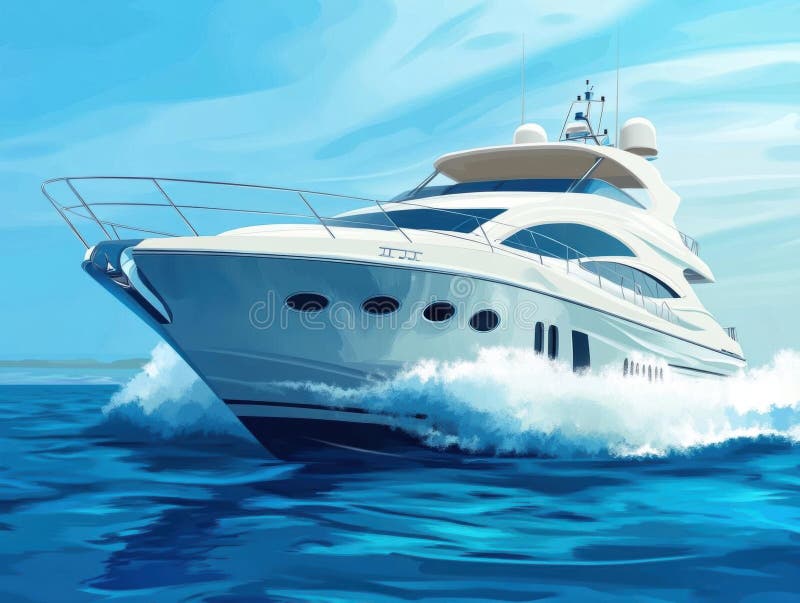 Luxury Yacht Sailing through Crystal Clear Waters Stock Image - Image ...