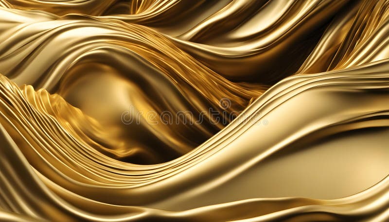 Luxus Gold Background Dynamic Flow Wave 3d Stock Illustration ...