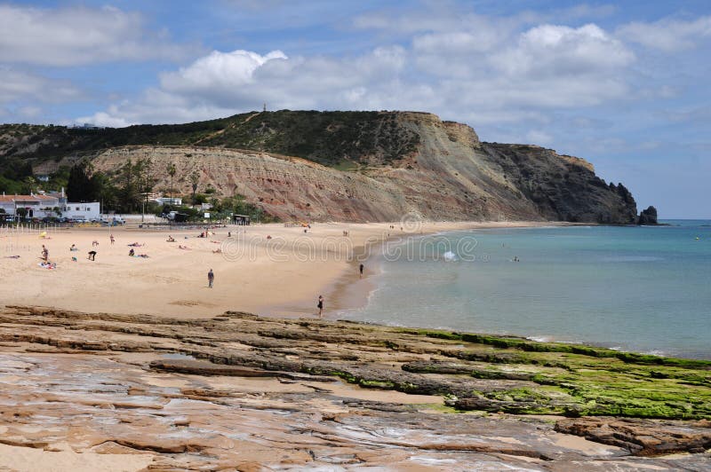 Luz beach stock image. Image of sand, nature, blue, algarve - 72999861