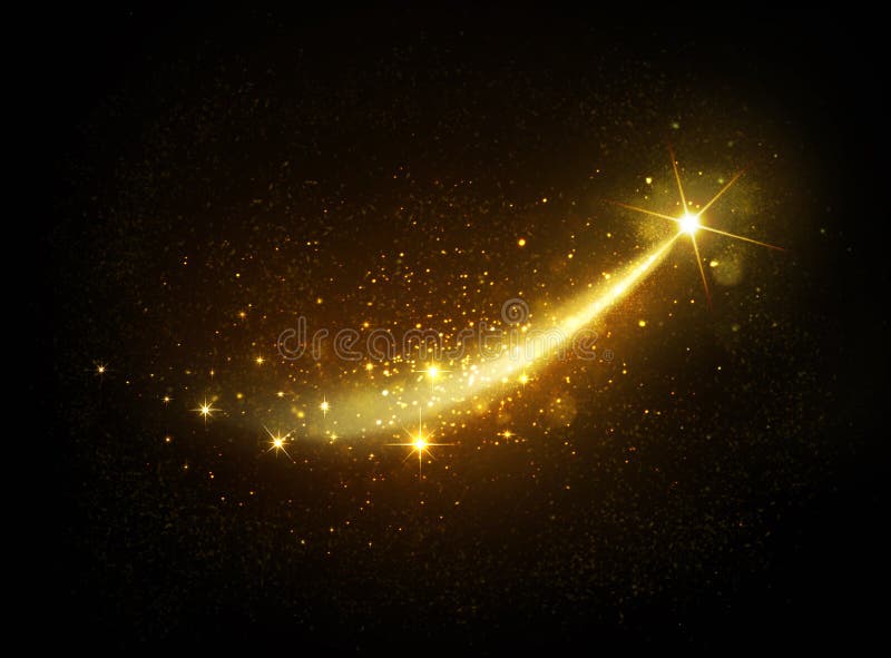 Luz De Oro Mágica De Las Estrellas Stock de ilustración - Ilustración de dorado, polvo: 63880268