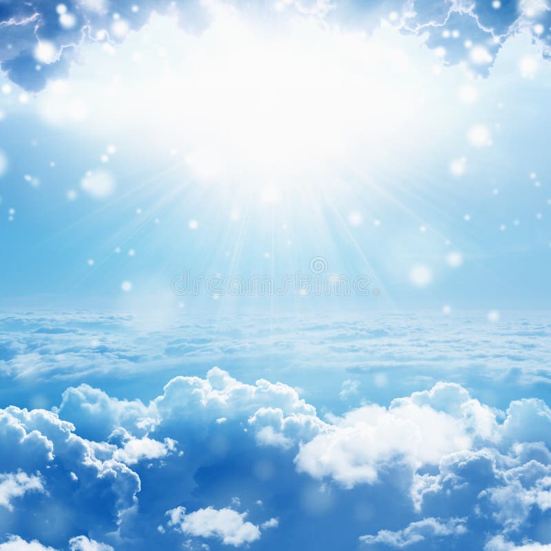 Conceito Da Religião Do Fundo Celestial Céu De Brilho Divino Com Nuvens ...