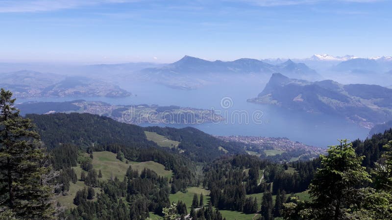 Luzern Im Sommer See Panorama Stock Photo - Image of sommer, berge ...