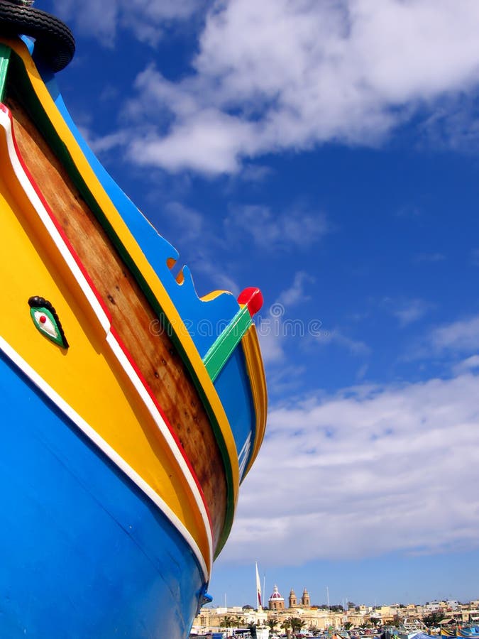 Luzzu. stock photo. Image of marsaxlokk, ship, maltese - 7527134