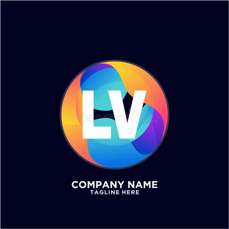LV Initial Logo with Colorful Circle Template Vector Stock Vector ...