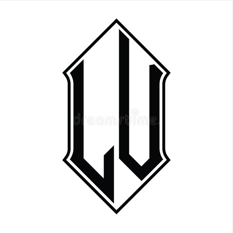 LV Logo Monogram with Shieldshape and Outline Design Template Vector ...