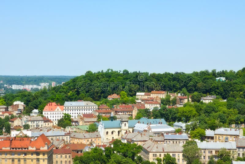 Lviv Aerial View stock image. Image of center, hall, landmark - 26874193