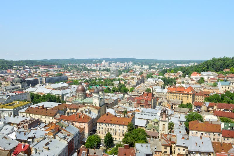 Lviv Aerial View stock photo. Image of famous, brown - 27367546