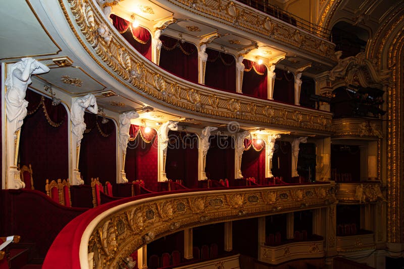 Lviv opera house interior editorial stock image. Image of decor - 211869009