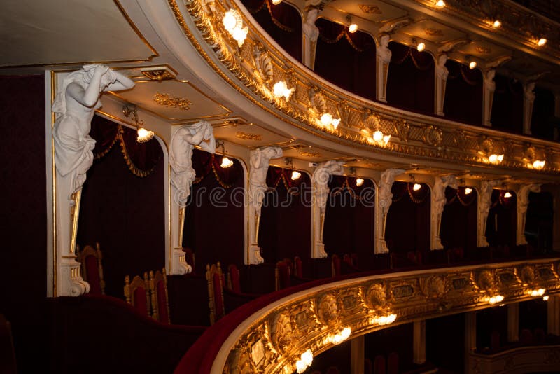 Lviv opera house interior editorial photo. Image of classical - 212561101