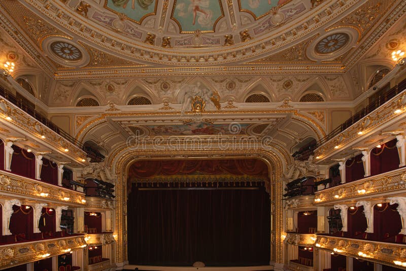Lviv opera house interior editorial stock photo. Image of decoration ...
