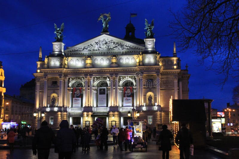 Lviv Opera House editorial stock image. Image of european - 64963659