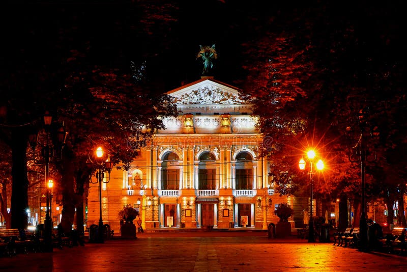 Lviv Opera Theater. stock photo. Image of landmark, building - 102210622