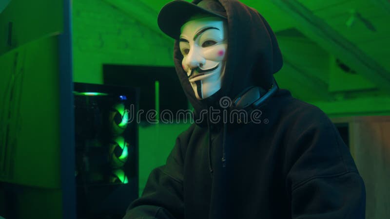 Lviv, Ukraine - June 03, 2024: Keyboard Computer Hacking Man Mask ...