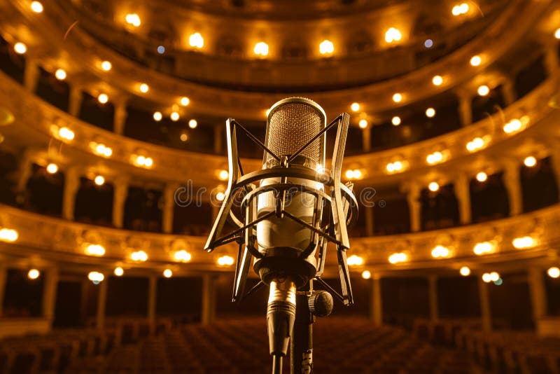 Closeup of Microphone on Lviv Opera House Interior Stock Photo - Image ...