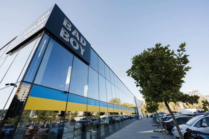 Lviv, Ukraine - October 09, 2022: Bad Boy Store with Ukrainian Flag ...