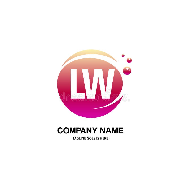 LW Initial Logo with Colorful Circle Template Vector Stock Illustration ...