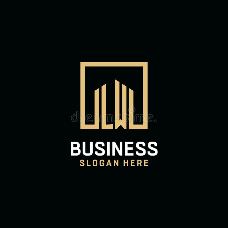 LW Initial Monogram Logo Design with Square Shape Design Ideas Stock ...