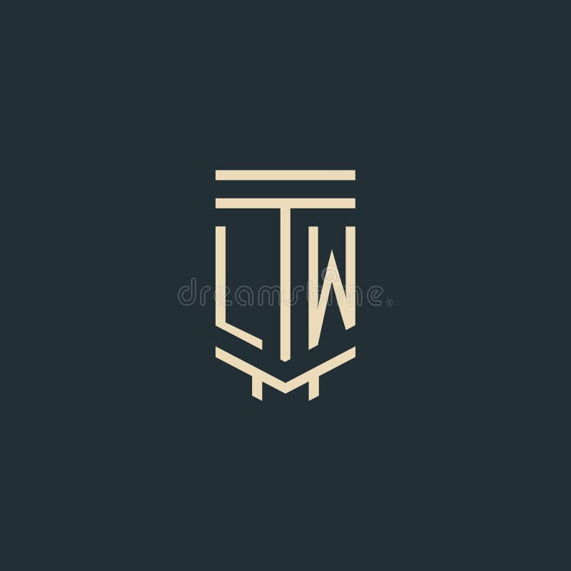 LW Initial Monogram with Simple Line Art Pillar Logo Designs Stock ...