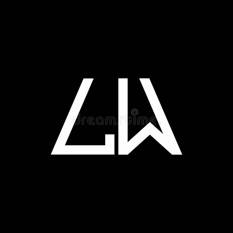 LW Logo Abstract Monogram Isolated on Black Background Stock Vector ...