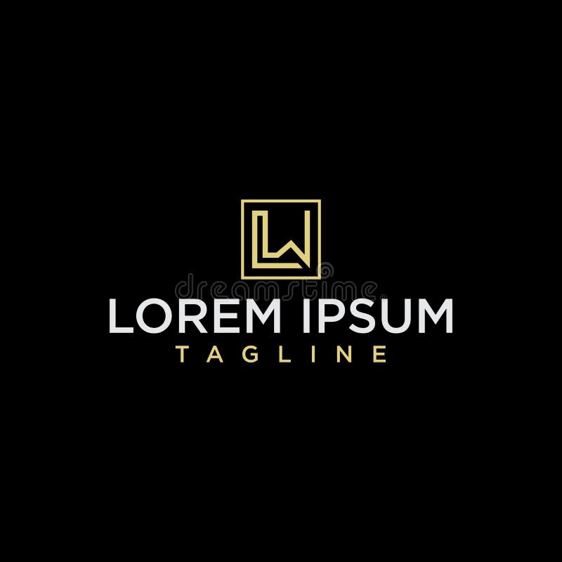 Lw or Wl Square Logo Design Stock Vector - Illustration of sign ...