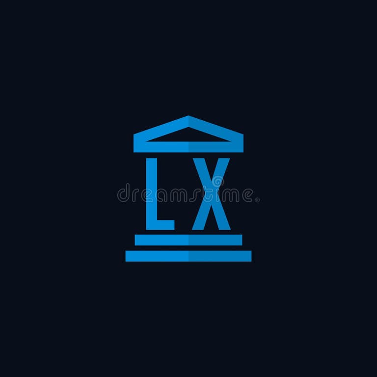 LX Initial Logo Monogram with Simple Courthouse Building Icon Design ...