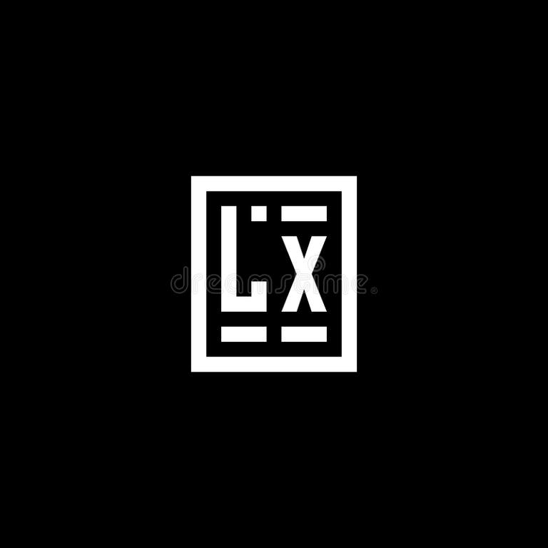 LX Initial Logo with Square Rectangular Shape Style Stock Vector ...