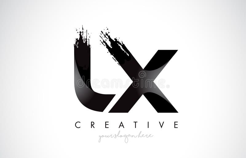 LX Letter Design with Brush Stroke and Modern 3D Look Stock Vector ...