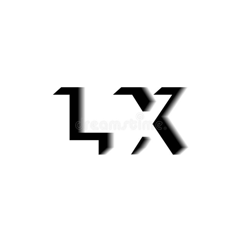 LX Monogram Shadow Shape Style Stock Vector - Illustration of signature ...