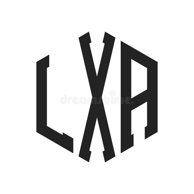 LXA Logo Design. Initial Letter LXA Monogram Logo Using Hexagon Shape Stock Illustration ...