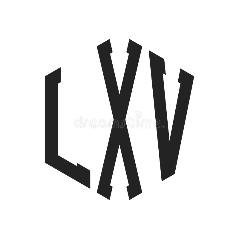 LXV Logo Design. Initial Letter LXV Monogram Logo Using Hexagon Shape ...