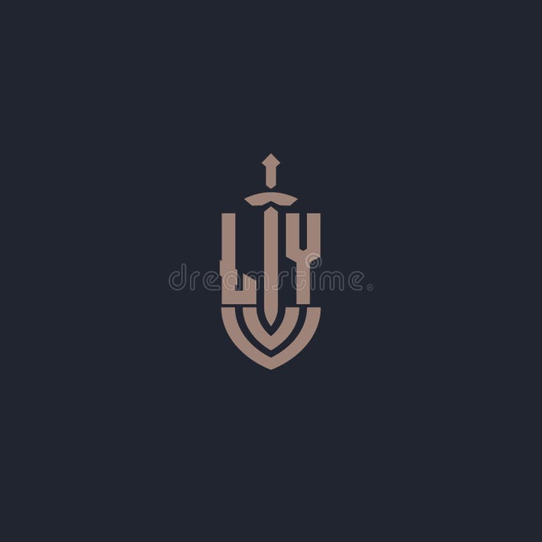 LY Logo Monogram with Sword and Shield Style Design Template Stock ...
