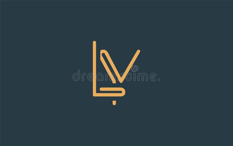 LY Minimalistic Line Art Logo Design with Abstract Lettering Stock ...