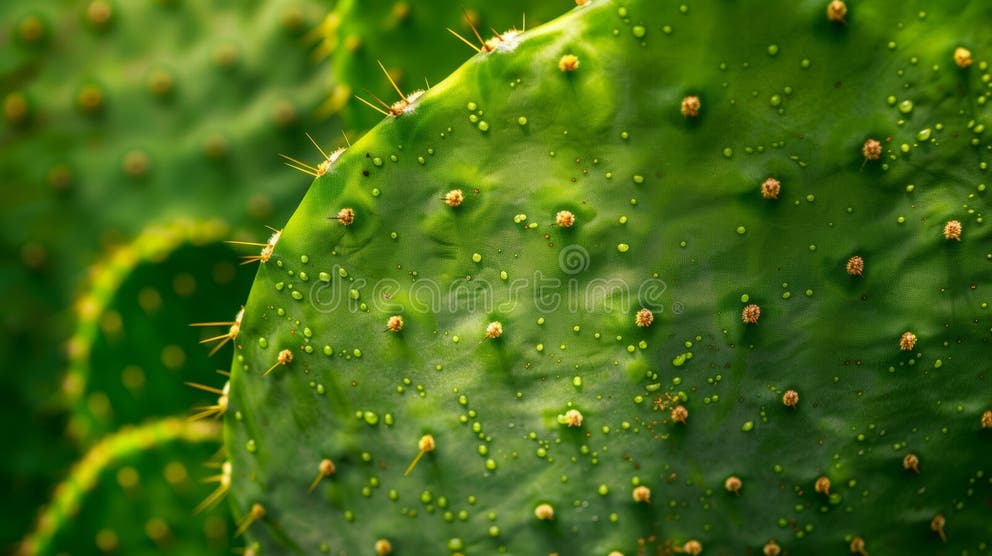 The Ly Texture of a Cactus Leaf Covered in Tiny Spines that Create a ...