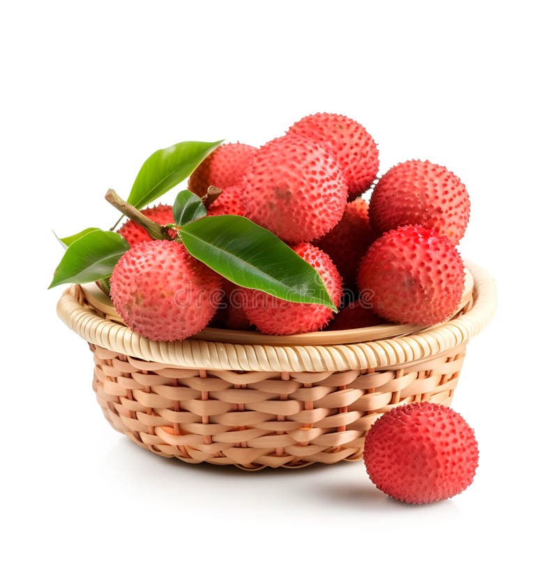 Lychee in a basket stock illustration. Illustration of agriculture ...