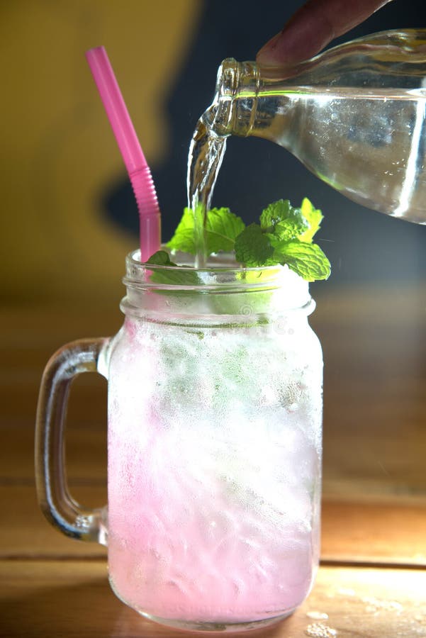 Lychee Fizzy Drink with Mint and Soda Stock Photo - Image of fruit ...