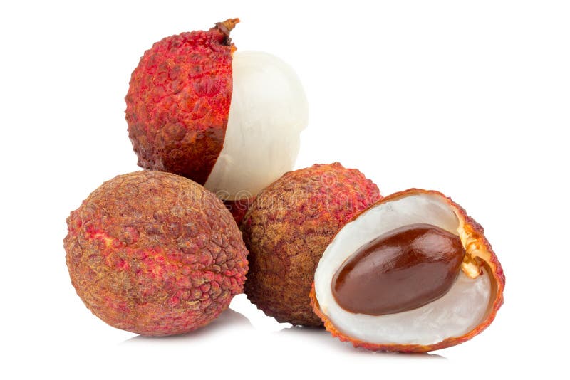 Lychee Fresh Isolated on White Background Stock Image - Image of ...